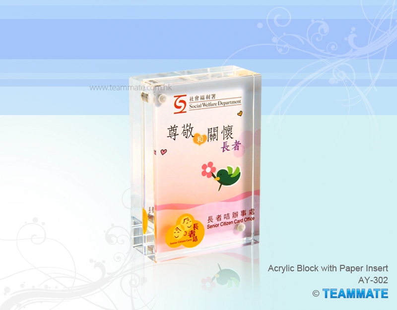 TEAMMATE｜AY-302|Acrylic Block with Paper Insert